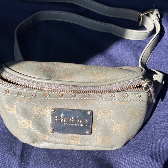 bebe | Bags | Bebe Gray And Gold Crossbody Bag | Poshmark